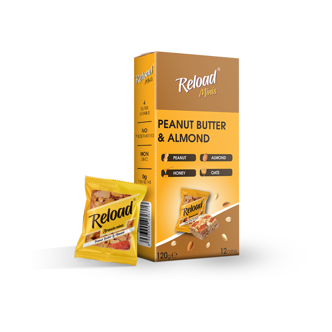 Granola Minis – Peanut Butter & Almond 12-Mini Box – RELOAD SNACKS